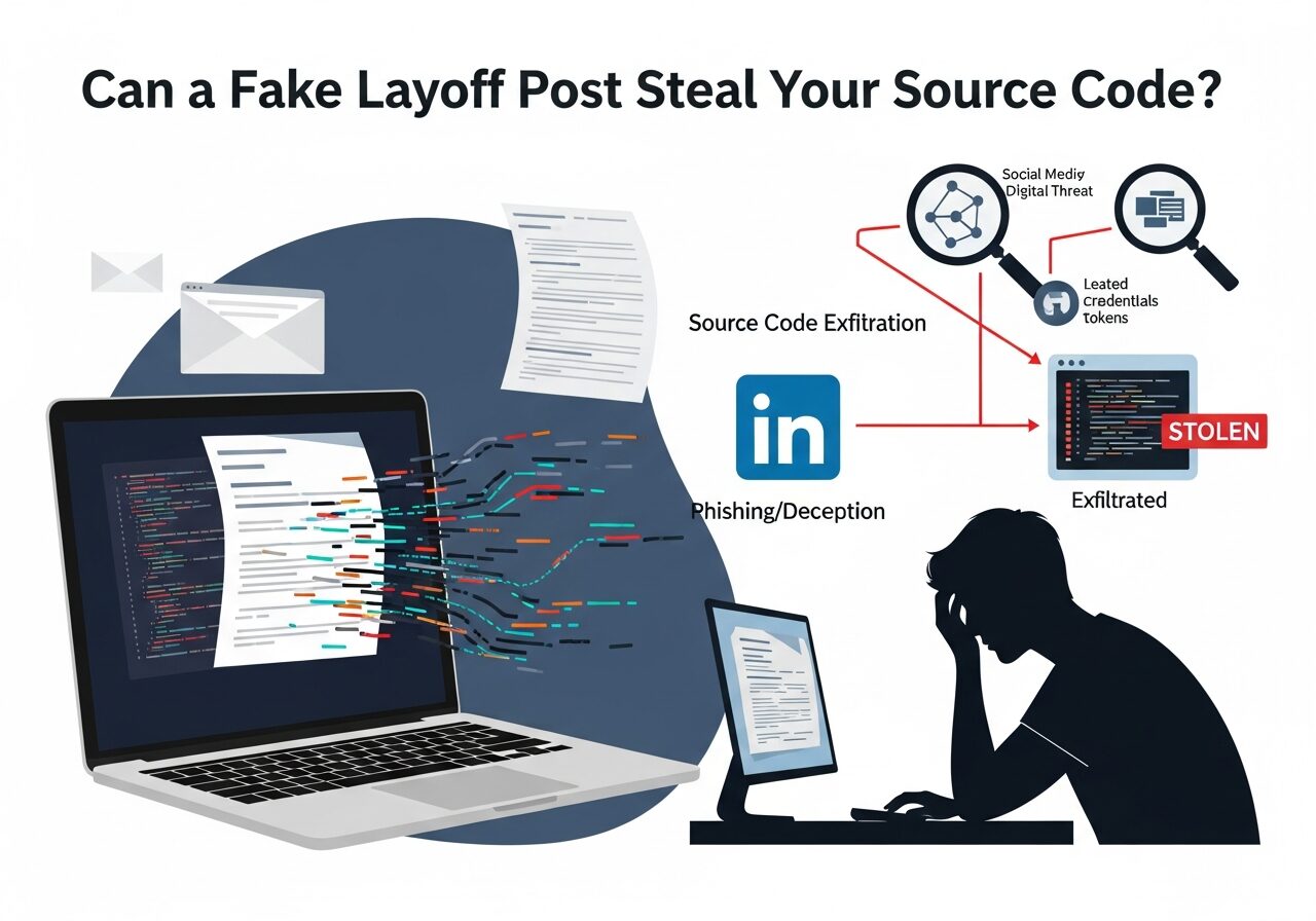 Can a Fake Layoff Post Steal Your Source Code? - Rishi Sec
